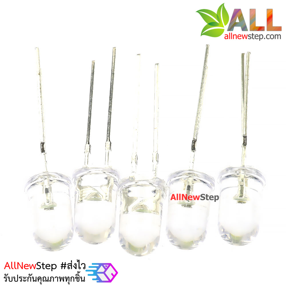 ไฟ Led 5mm สีขาว Led White แบบใส ไฟเลี้ยง 3 32v จำนวน 5 ชิ้น Arduinoall ขาย Arduino ซื้อ