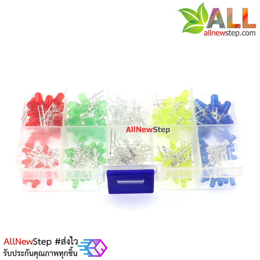 ชุด Led 3mm และ5mm 5 สีอย่างละ 20 รวม 200 ดวง Arduinoall ขาย Arduino