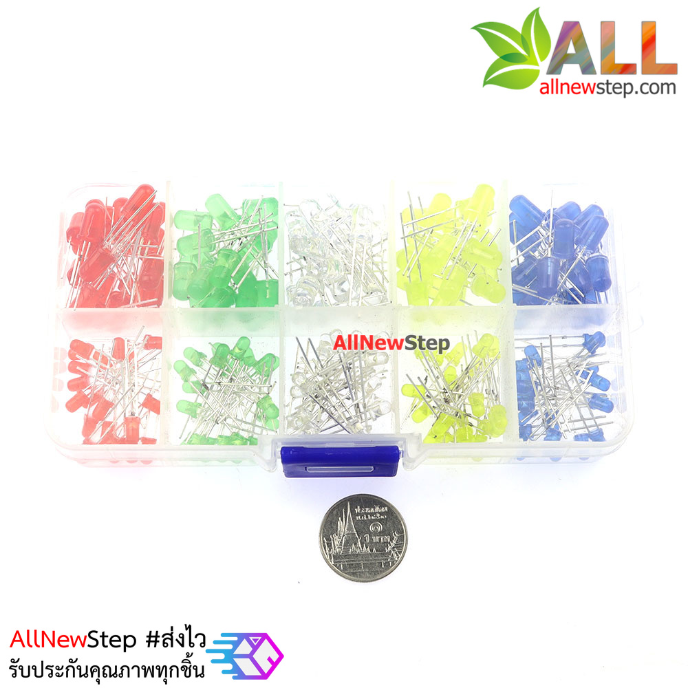 ชุด Led 3mm และ5mm 5 สีอย่างละ 20 รวม 200 ดวง Arduinoall ขาย Arduino ซื้อ Arduino อุปกรณ์