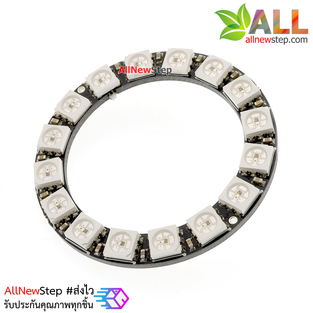 NeoPixel Ring 16 WS2812 RGB LED เส้นผ่านศูนย์กลางประมาณ 44mm - ArduinoAll ขาย Arduino ซื้อ ...