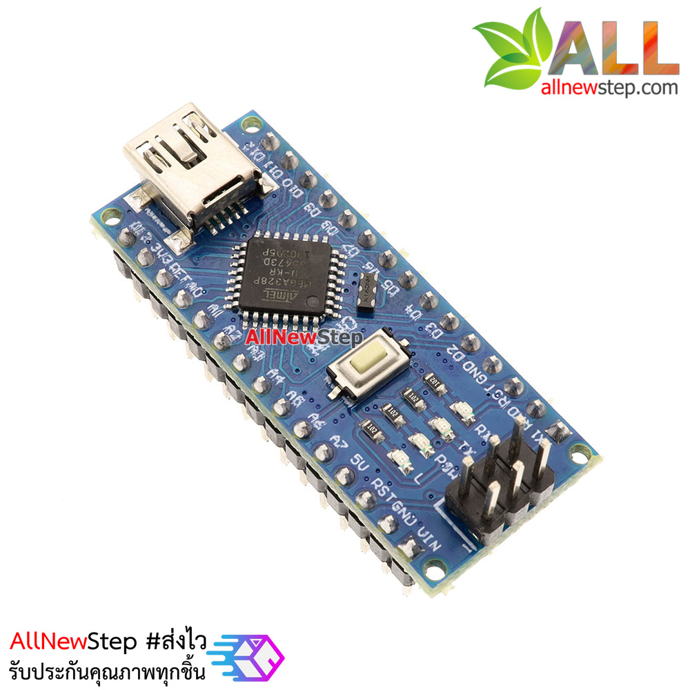 Arduino บอร์ด Nano 3.0 ชิฟ Atmega168p รุ่นใหม่ CH340 บัดกรีขาแล้ว ราคาถูก - ArduinoAll ขาย ...