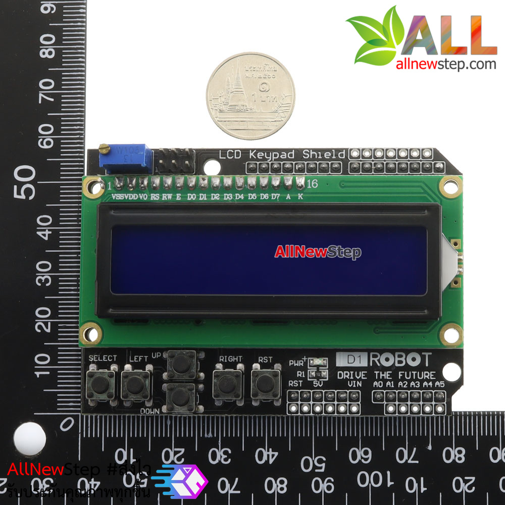 โมดูล LCD Keypadshied 1602 LCD 16x2 Keypad Shield for Arduino LCD 1602 Keypad Shield ...