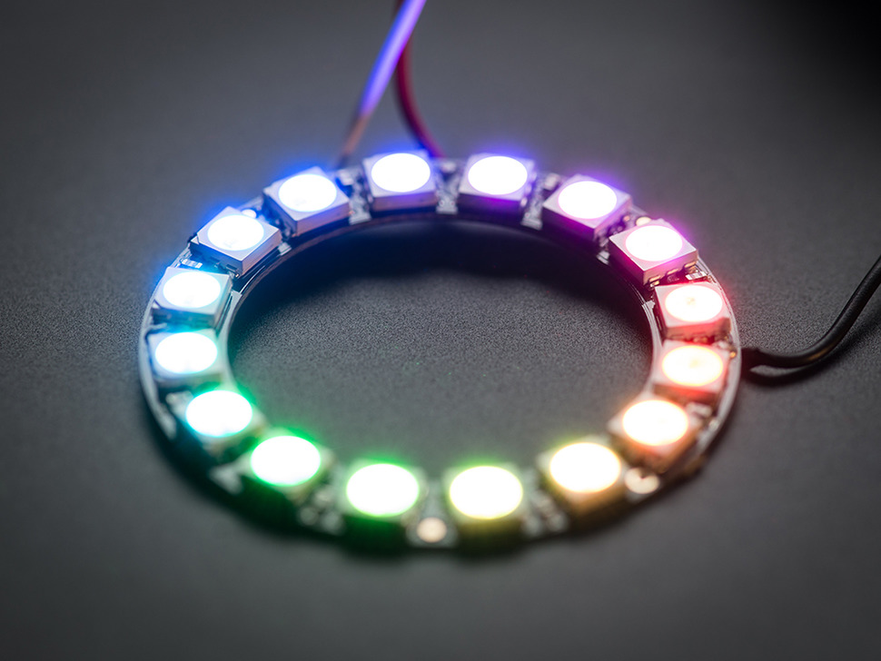 Neopixel Ring 16 Ws2812 Rgb Led เส้นผ่านศูนย์กลางประมาณ 44mm Arduinoall ขาย Arduino ซื้อ