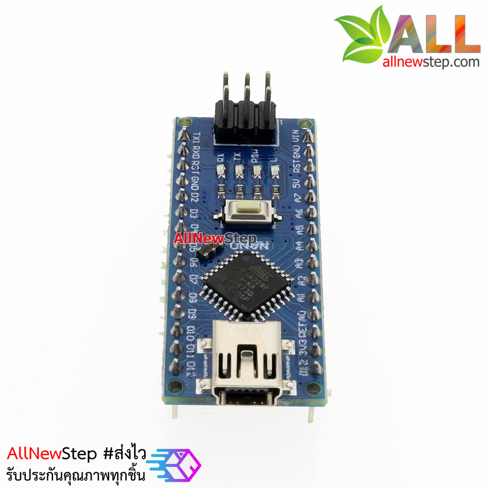 Arduino บอร์ด Nano 3.0 ชิฟ Atmega168p รุ่นใหม่ CH340 บัดกรีขาแล้ว ราคาถูก - ArduinoAll ขาย ...