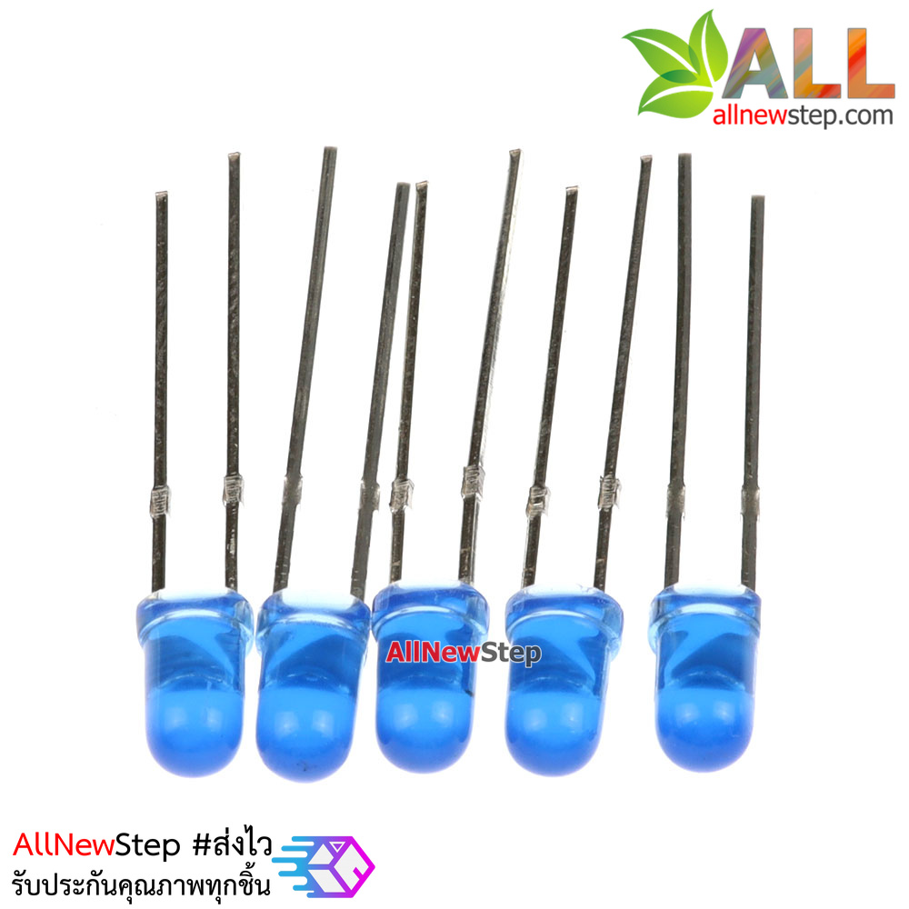 Led ขนาด 3mm สีน้ำเงิน จำนวน 5 ดวง Arduinoall ขาย Arduino ซื้อ Arduino อุปกรณ์ Arduino Sensor