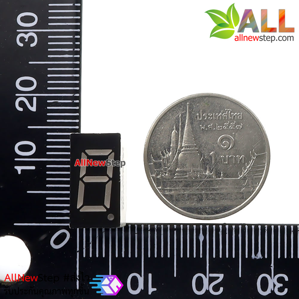 7 Segment 036 นิ้ว Common Cathode 1digit Red ไฟ 7 Segment 036 1 หลัก