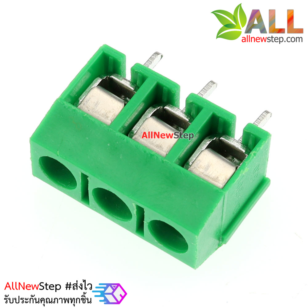 Terminal Block 3 ขา KF301 3P position 5.0MM screw PCB terminal block สีเขียว - ArduinoAll ขาย ...