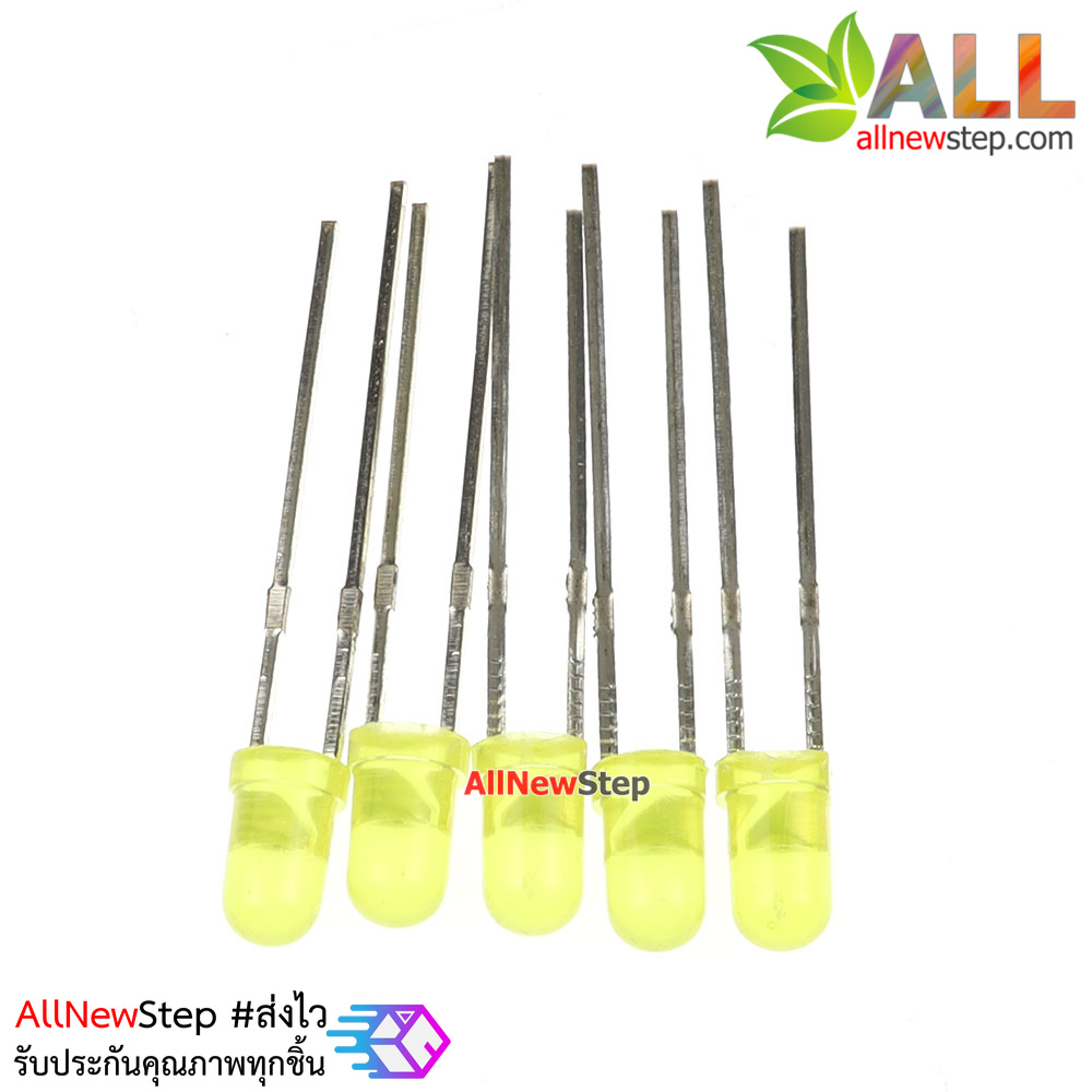 Led ขนาด 3mm สีเหลือง จำนวน 5 ดวง Arduinoall ขาย Arduino ซื้อ Arduino อุปกรณ์ Arduino Sensor