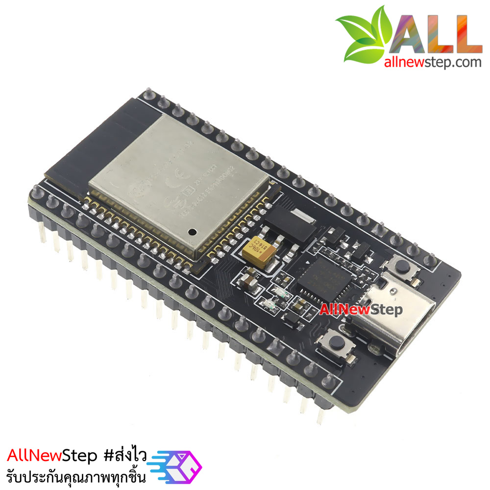บอร์ด Esp32 Nodemcu 38p Esp 32 Cp2102 Type C 38 ขา หัวต่อแบบ Usb Type C บอร์ดแบบแคบ ต่อกับบอร์ด