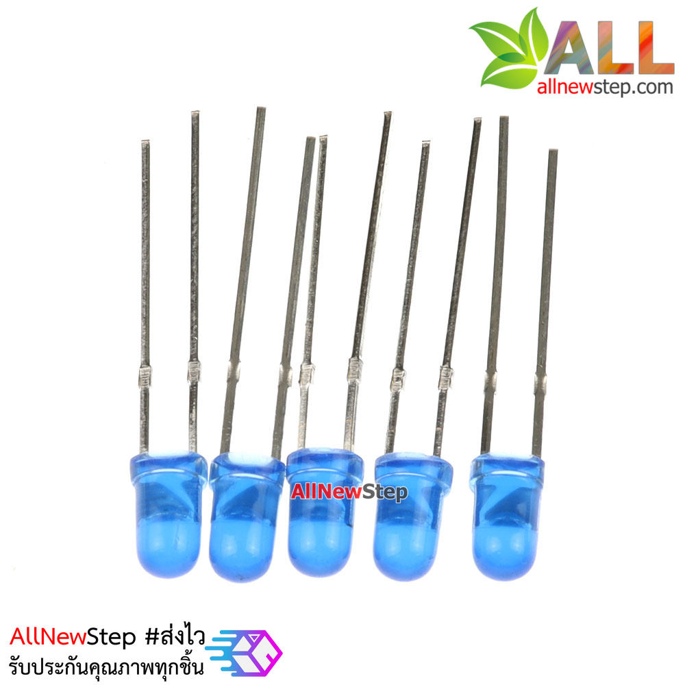 Led ขนาด 3mm สีน้ำเงิน จำนวน 5 ดวง Arduinoall ขาย Arduino ซื้อ Arduino อุปกรณ์ Arduino Sensor